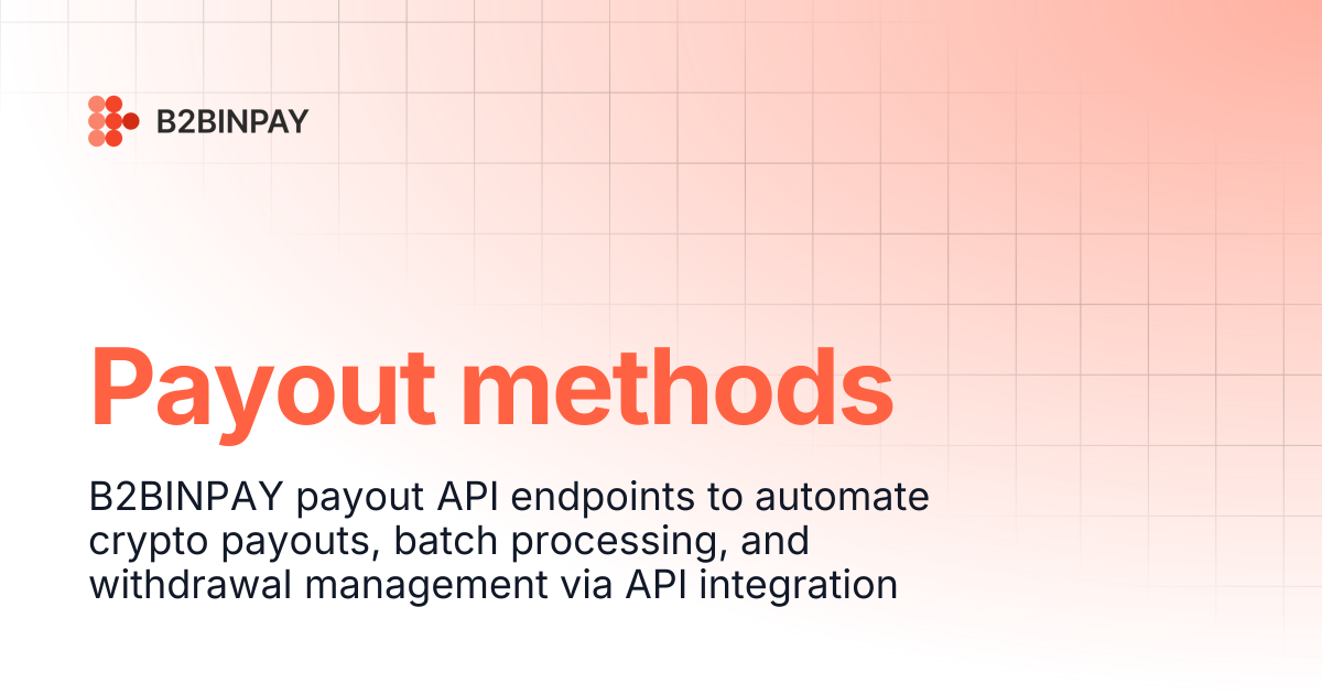 Payout methods | B2BINPAY docs